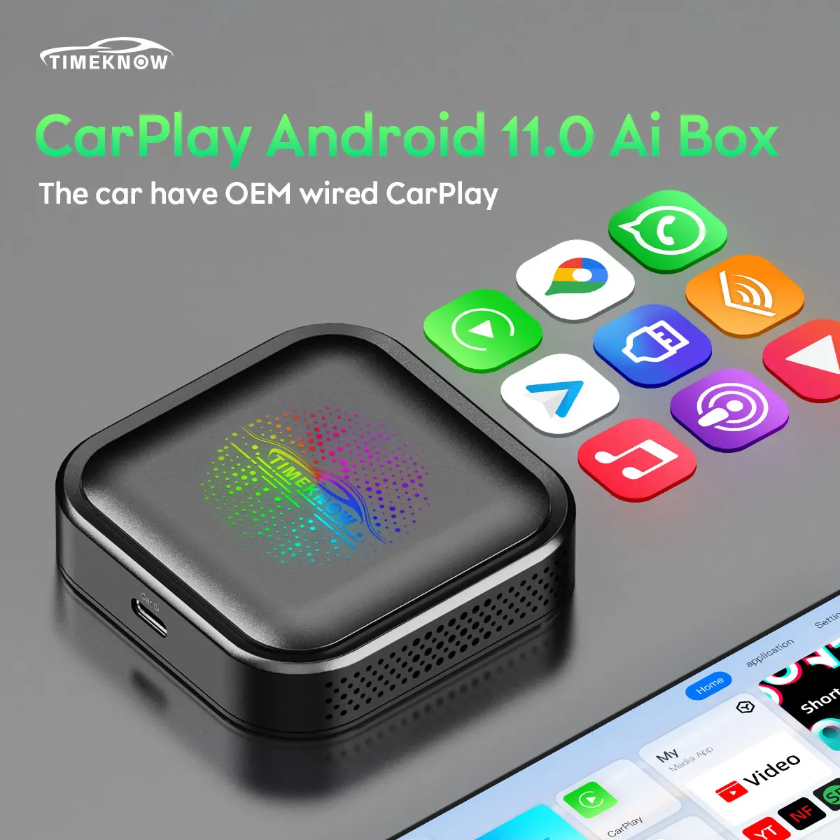 TIMEKNOW-Ai-Box-Wireless-CarPlay-Adapter-Wireless-Android-Auto-Smart-TV ...