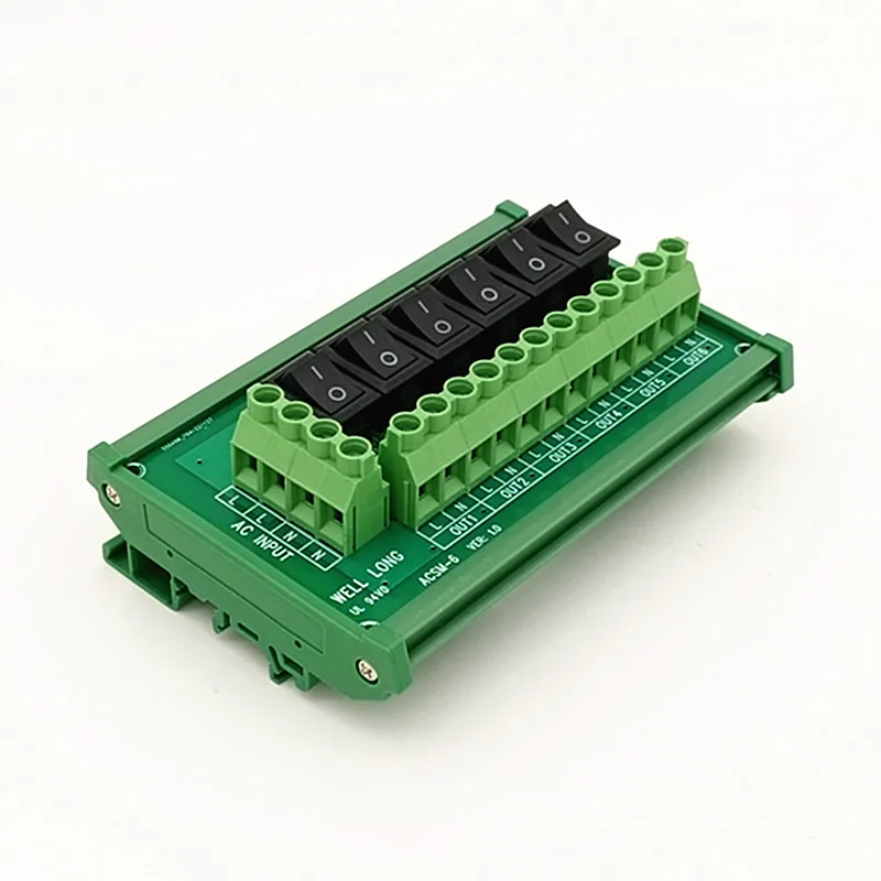 DIN-Rail-Mount-6-Channel-Rocker-Switch-AC-125V-250V-Power-Distribution ...