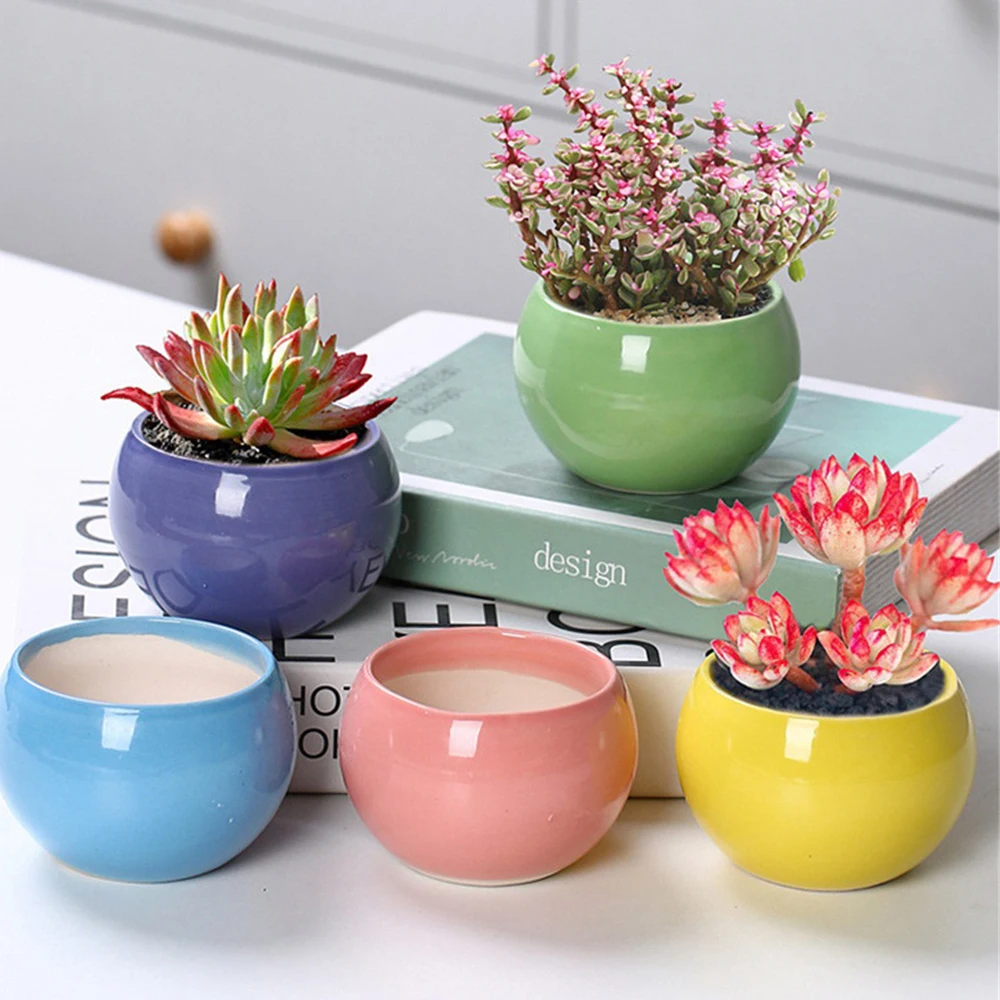 Simple-Atmosphere-Ceramic-Fleshy-Plant-Small-Flower-Pot-Breathable-Hole ...