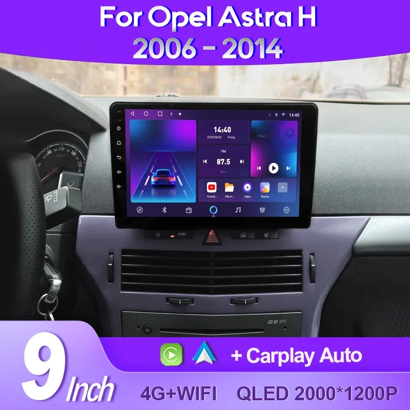 QSZN-For-Opel-Astra-H-2006-2014-2K-QLED-Android-13-Car-Radio-Multimedia ...