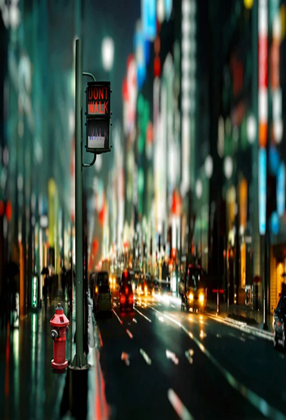 Busy City Street Wallpaper