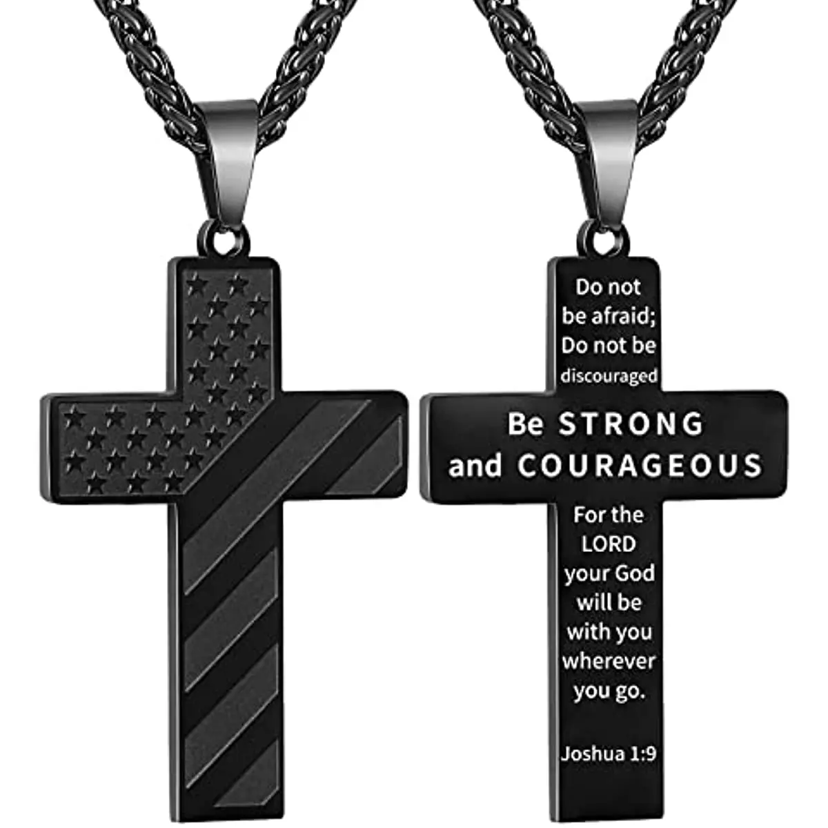 18-2-Inch-Cross-Necklace-Bible-Verse-Stainless-Steel-American-Flag ...