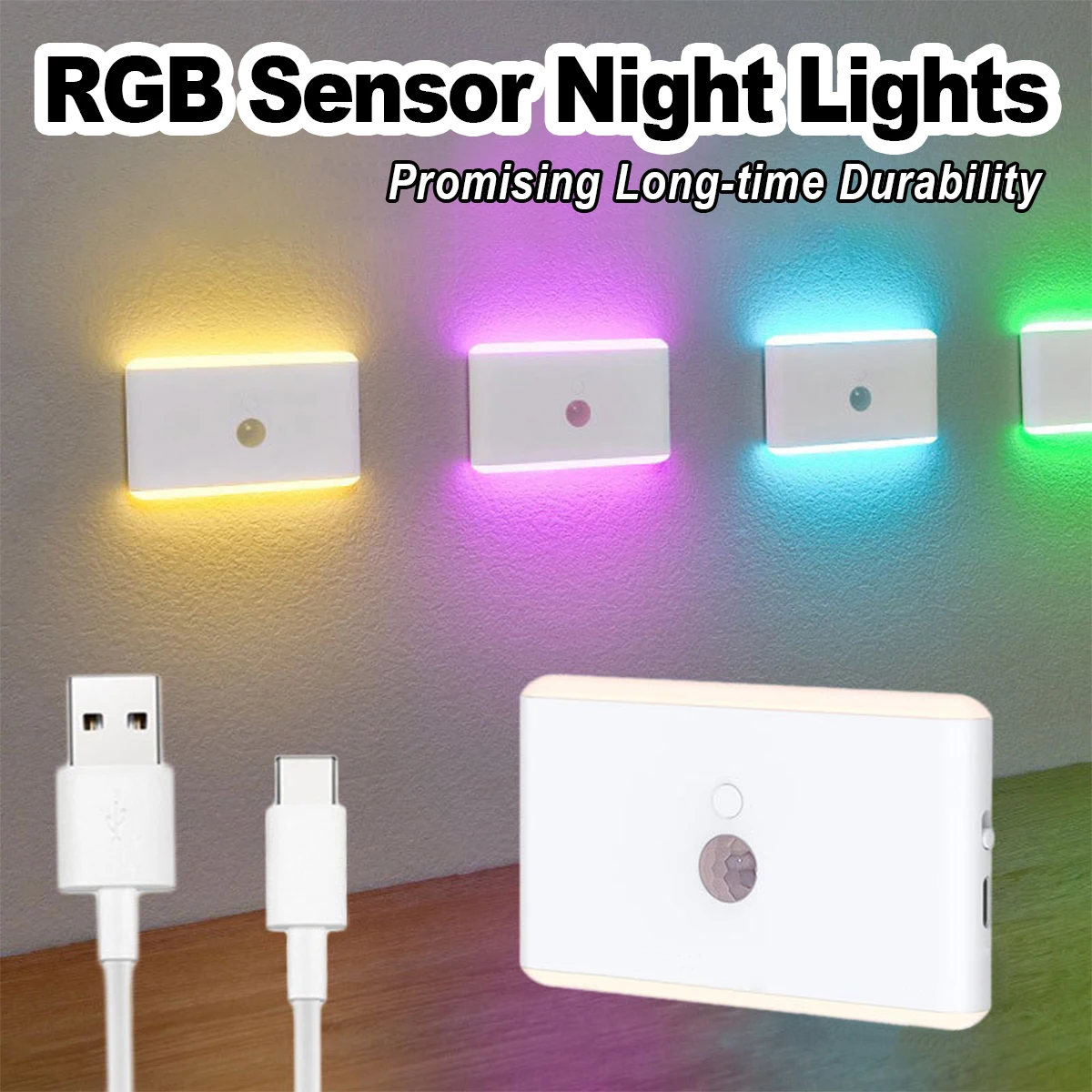 Touchable Night Light Touch Switch Charging Type-c Multi-color Dimming ...