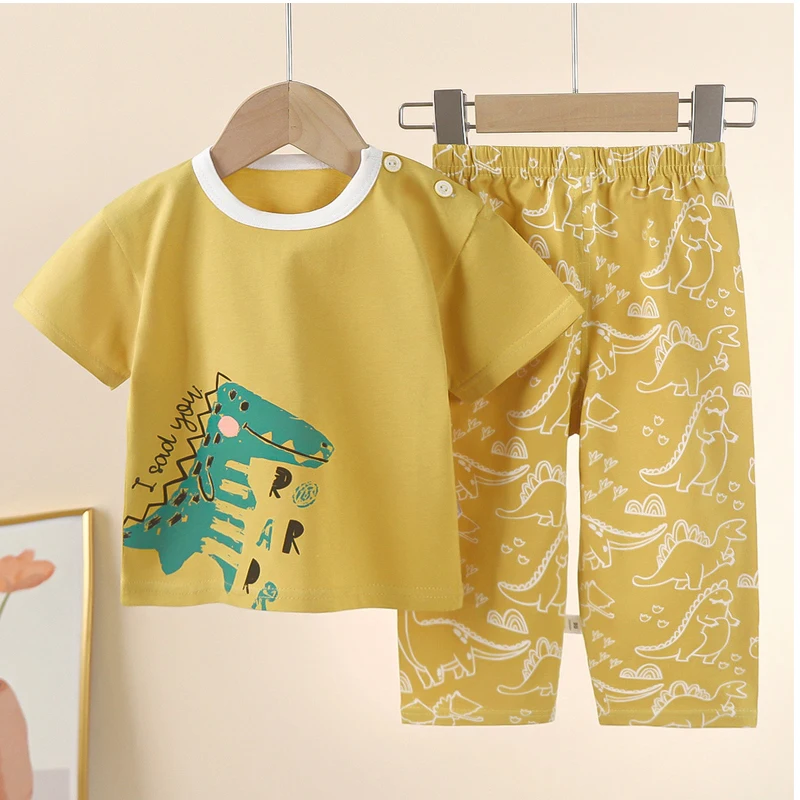 Children's Sets Cotton Kids Clothes short Sleeve Home Sleepwear ...