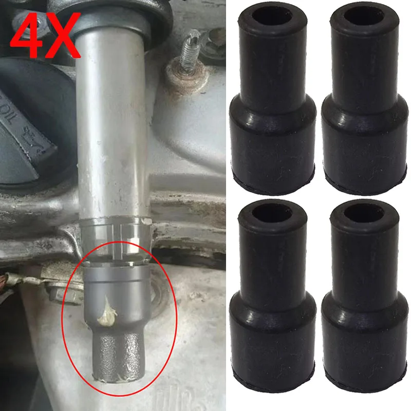 4X Ignition Coil Coils Plug Tip Cover Rubber For Toyota Yaris Rav4 ...
