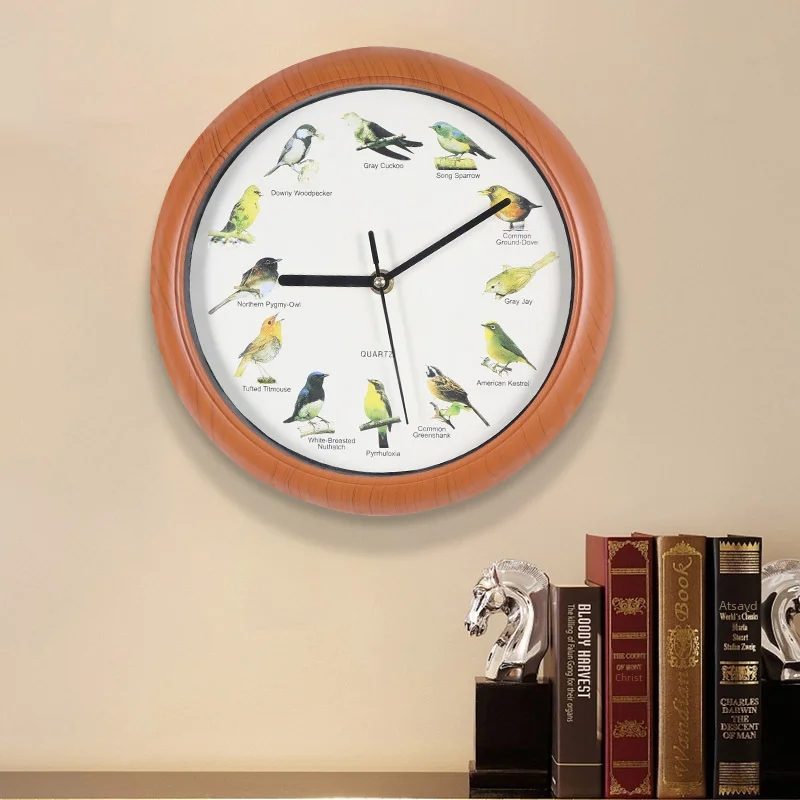 Vintage-American-Style-Creative-Clock-Fabric-Bird-Call-Wall-Clock ...