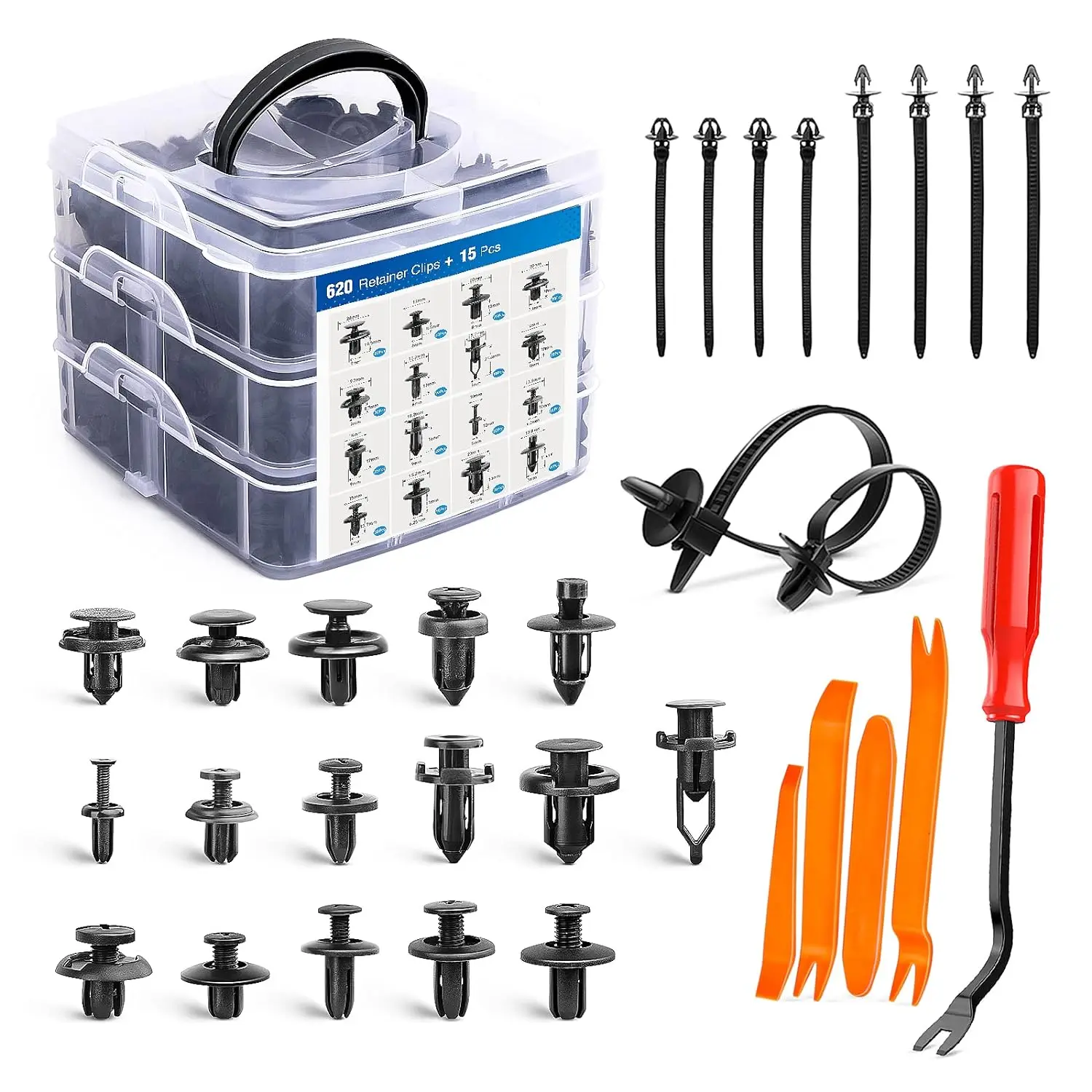 Car-Retainer-Auto-Fasteners-Push-Trim-Plastic-Clips-Pin-Rivet-Bumper ...