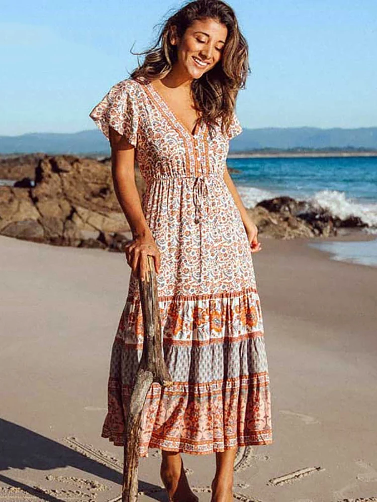 Vintage Clothing Long Beach | Bohemian Clothing Women | Pareo Dress ...