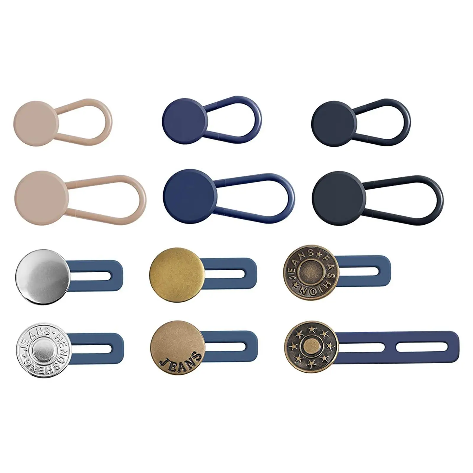 12-Pieces-Pants-Button-Extend-Flexible-No-Sew-Instant-Waistband ...