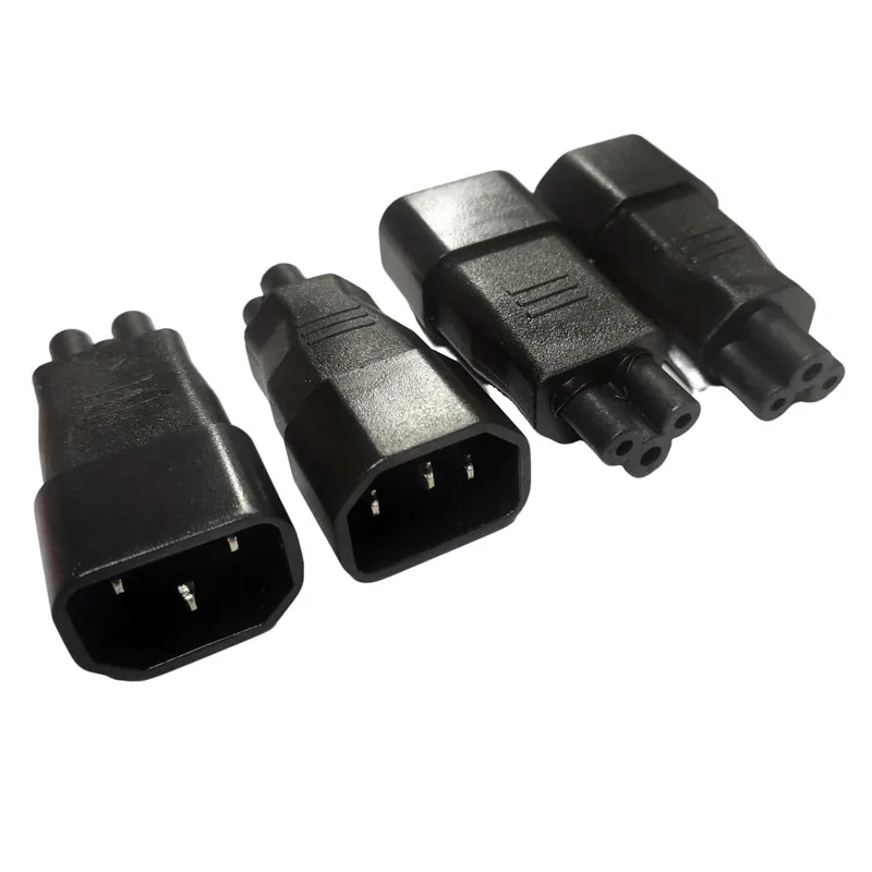 1PCS Black IEC 320 C14 to C5 Power Adapter Plug Male to Female ...