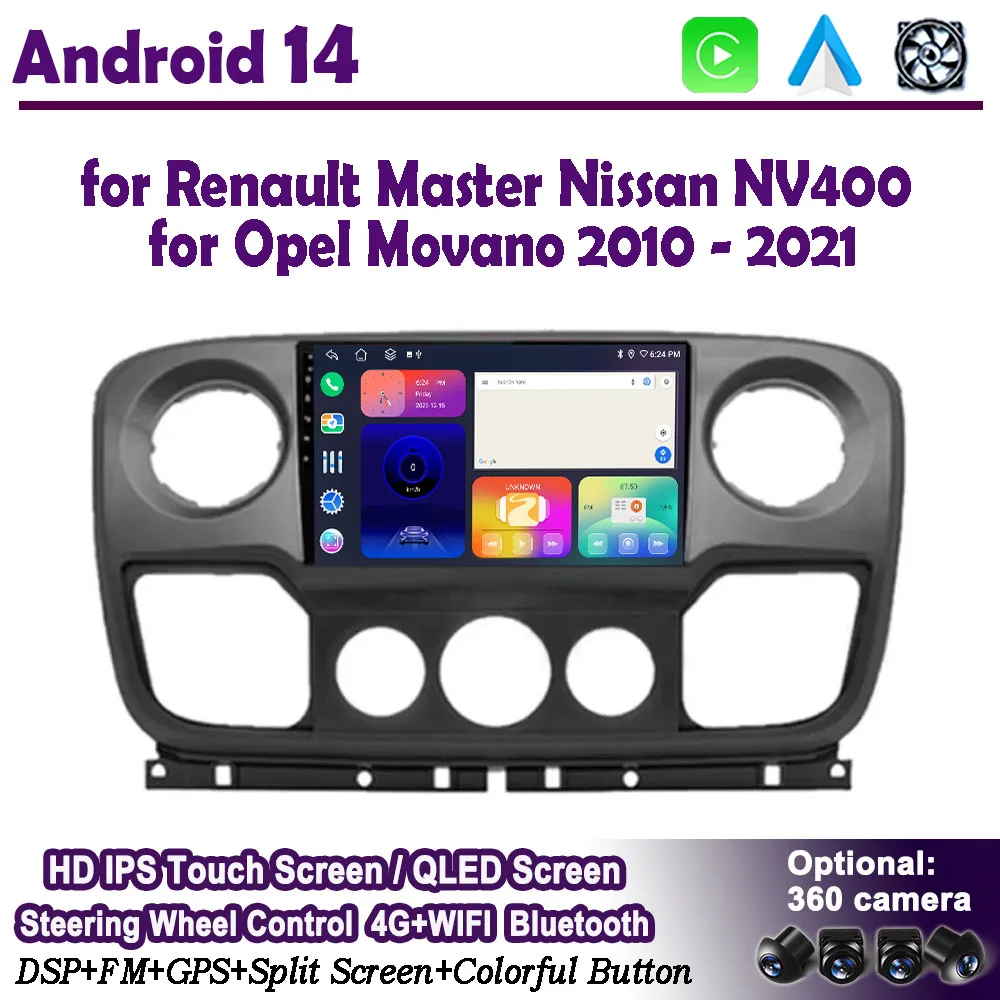 Wireless-CarPlay-Android-14-for-Renault-Master-Nissan-NV400-Opel-Movano ...