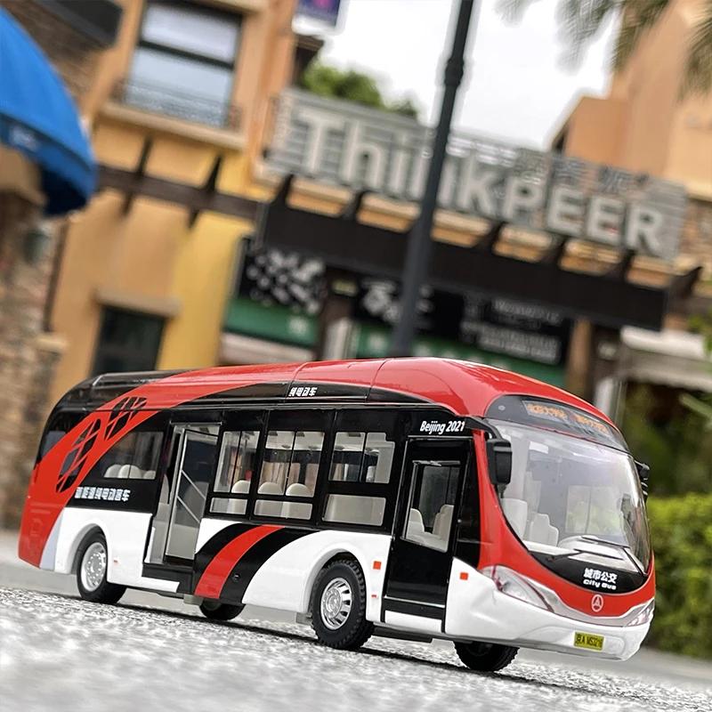 Electric Tourist Toy Traffic Bus Alloy Car Model Diecast Metal ...