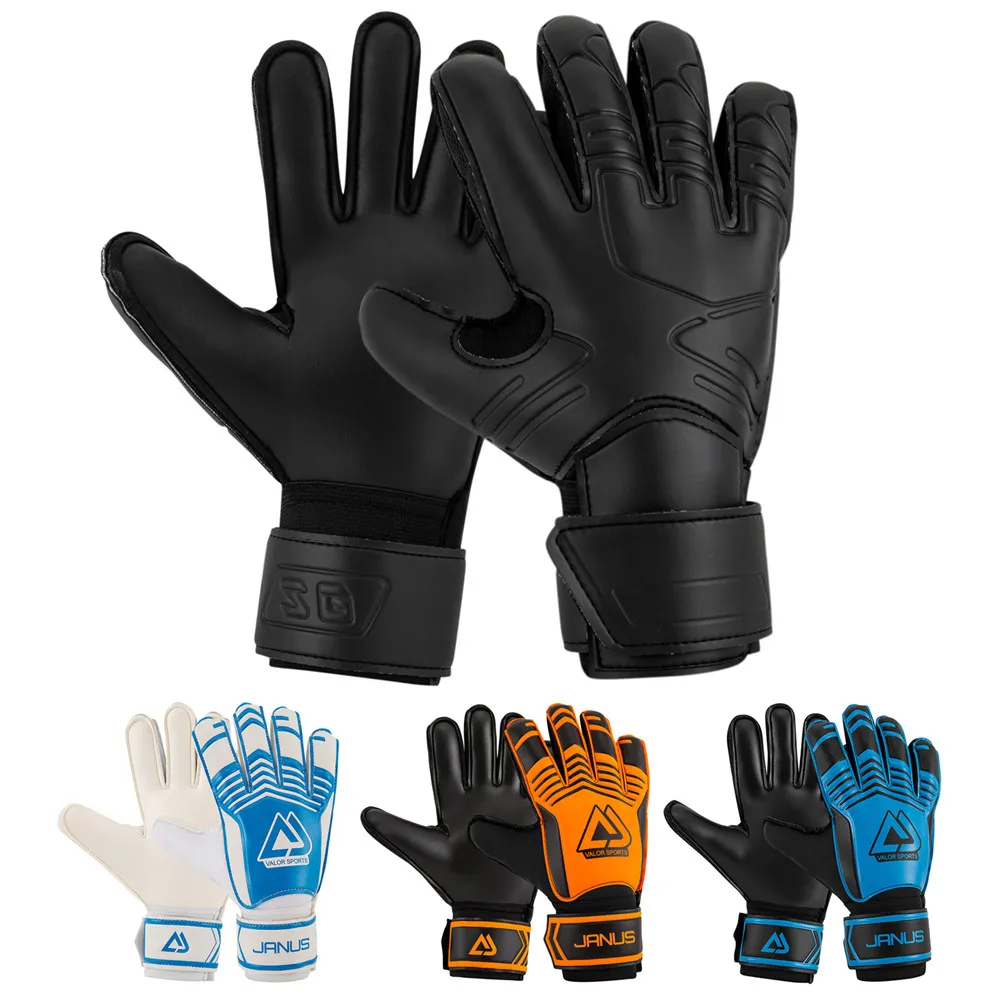 Professional-Goalkeeper-Gloves-Black-Blue-Soccer-Football-Gloves ...