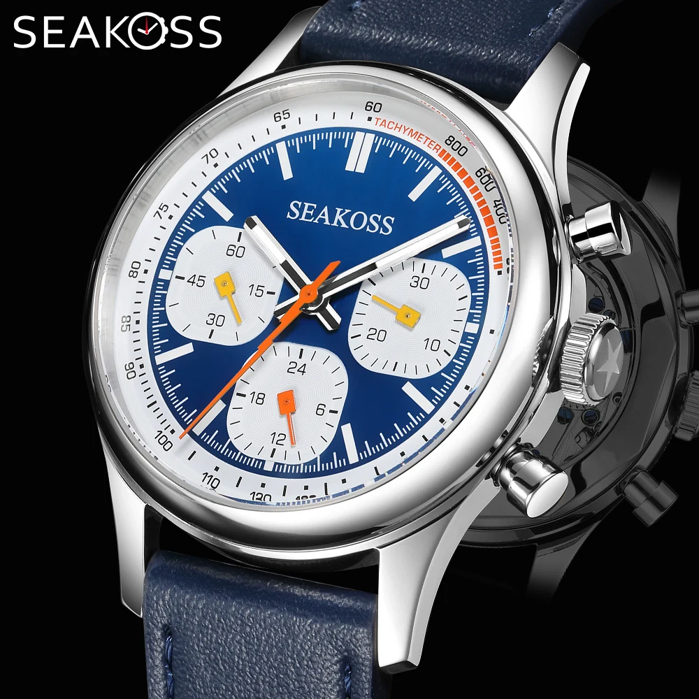 SEAKOSS-RED-STAR-Mechanical-Chronograph-Watch-ST1903-Movement-Pilot ...