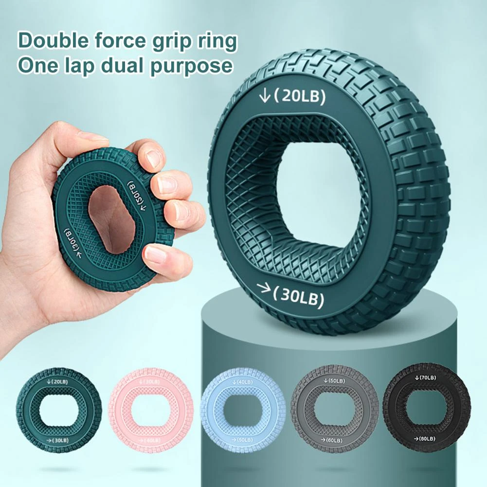 Silicone Adjustable Hand Grip 20-80lb Gripping Ring Finger Forearm ...