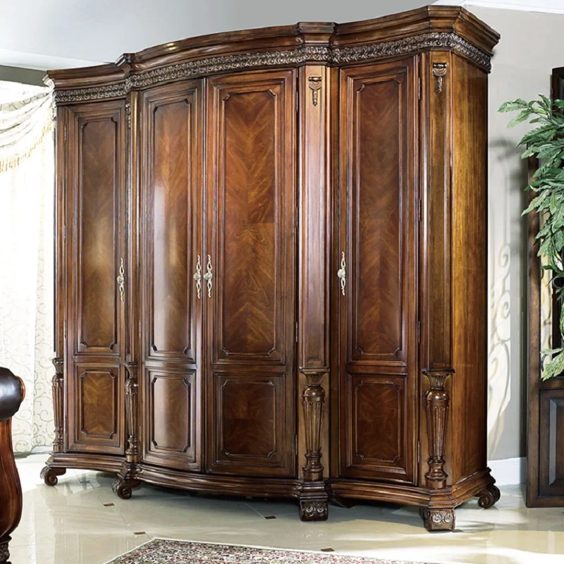 Wardrobe European carved four door locker in cloakroom American vintage ...