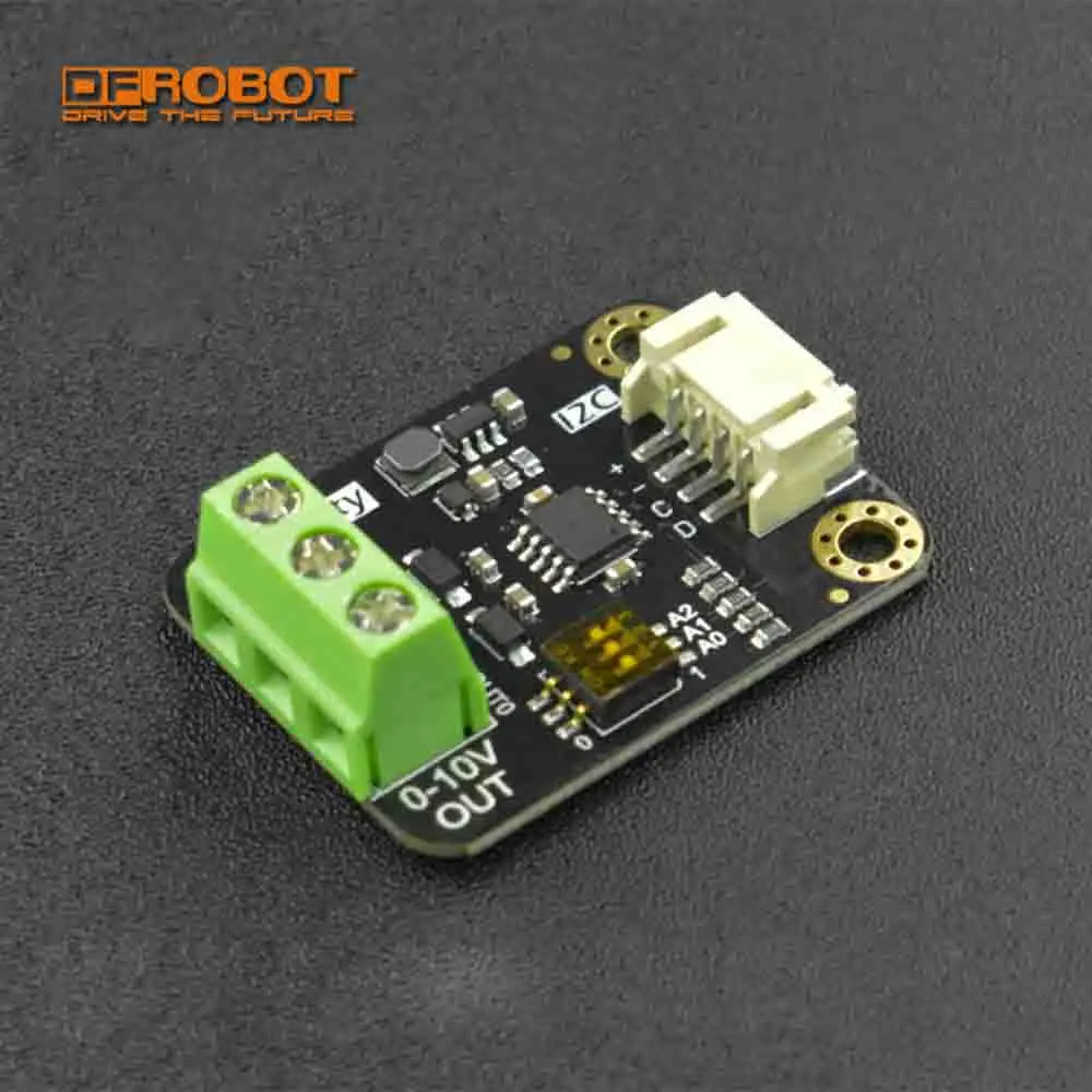 DFRobot-중력 2 채널 I2C DAC 모듈, 0V ~ 10V 출력, Arduino 자동화 제어를 위한 16 개의 장치 계단식 지원