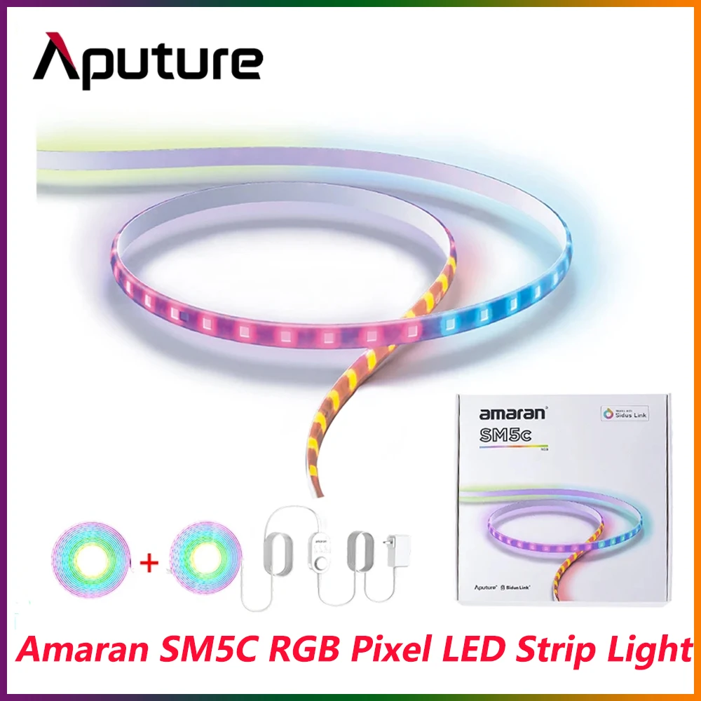Aputure-Amaran-SM5c-RGB-Smart-Pixel-LED-Strip-Light-5-Metros-Extens-es ...