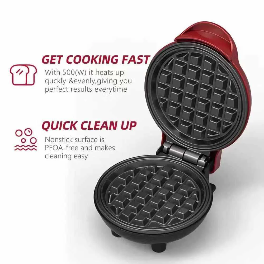 Mini gaufrier électrique portable,moules à gaufres,appareil de cuisson ...