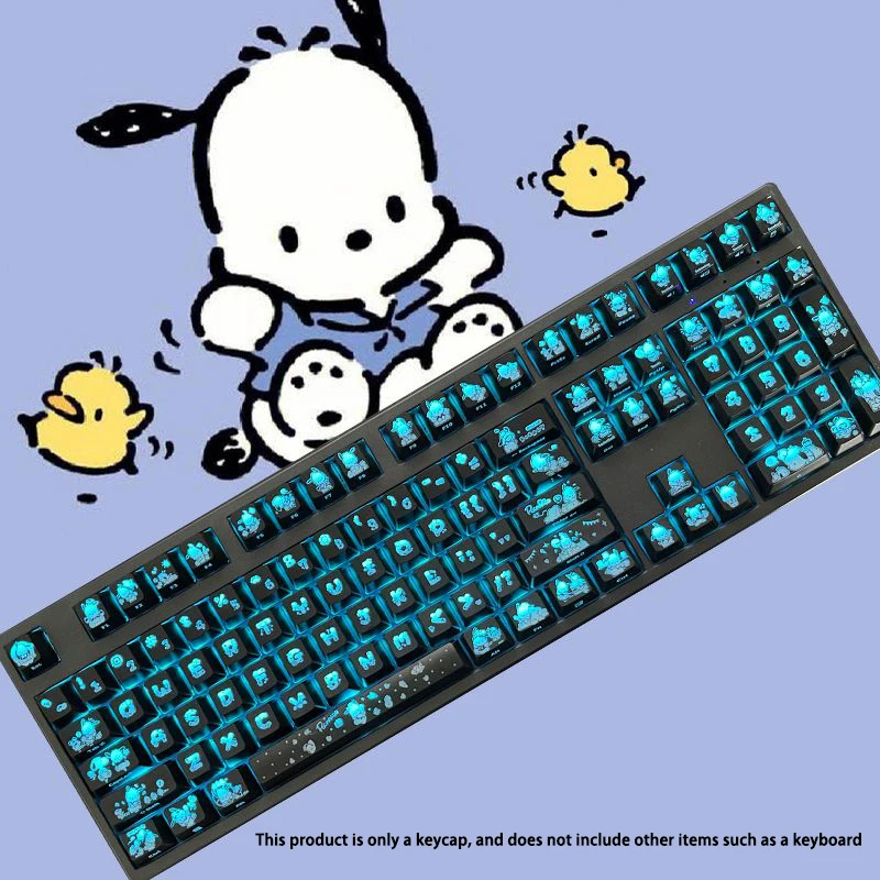 108-Keys-Kawaii-Sanrio-Pochacco-Mechanical-Keyboard-Keycap-Translucent ...