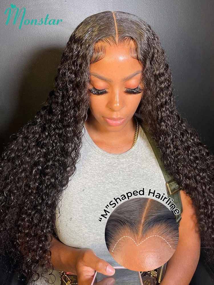M shaped Lagos Hairline 250% 300% High Density Deep Wave 13x4 Lace ...
