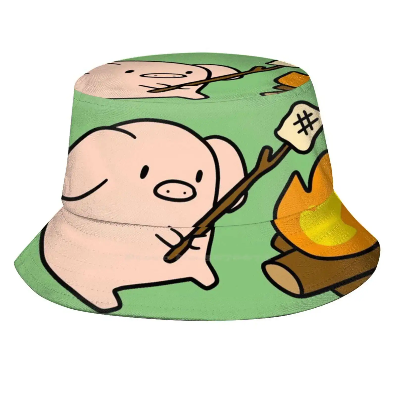 Campfire Pig Pattern Hats Outdoor Hat Sun Cap Pigs Piggy Piggies Farm ...