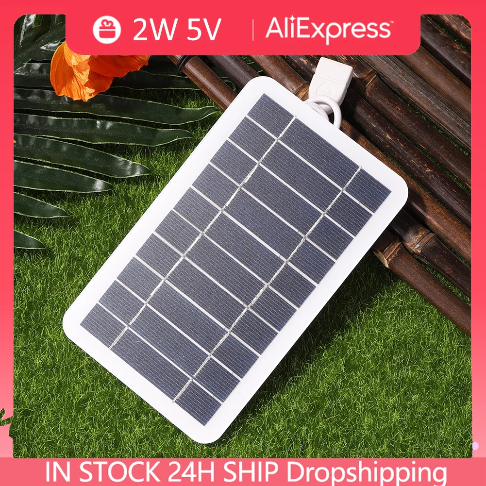 5V-2W-Solar-Panel-Output-USB-Outdoor-Portable-Solar-System-Mobile-Phone ...