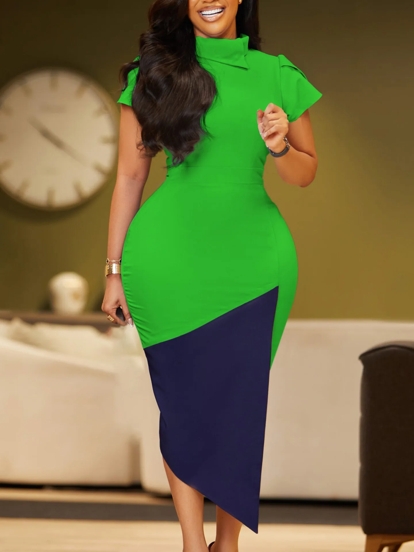 Summer-Diagonal-Collar-Fashionable-Temperament-Short-Sleeved-Wrap ...