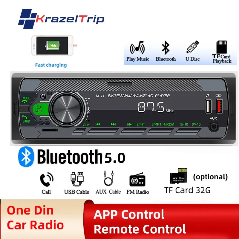 Evrensel-araba-radyo-bir-Din-12V-Bluetooth-Dash-radyo-Stereo-MP3-Audio ...