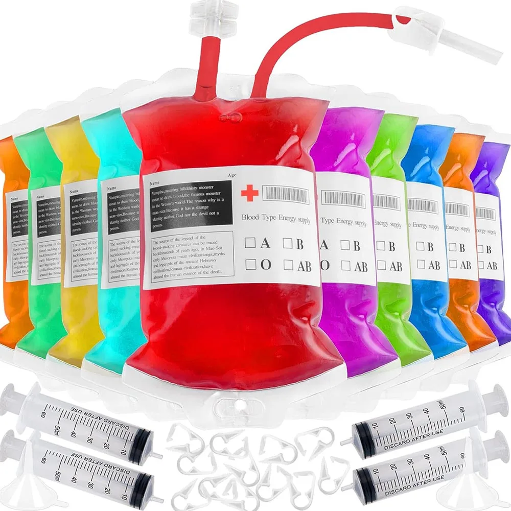 Blood-Bag-Halloween-Party-Favors-11-8-FL-Oz-IV-Drink-Pouches-with-4 ...