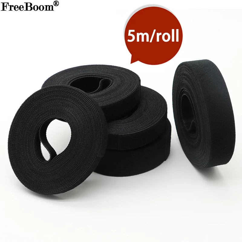 5m-roll-Cable-Ties-Reusable-Loop-Bundle-Self-Adhesive-Nylon-Strap ...