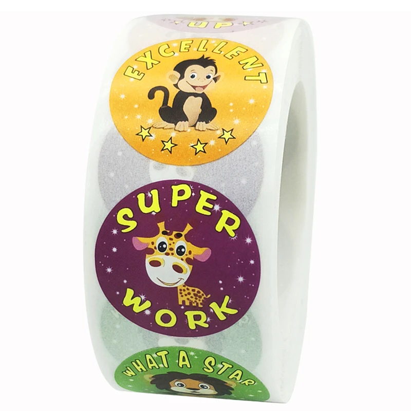 100-500-Pcs-2-5cm-Animal-Stickers-Roll-for-Envelope-Praise-Reward ...