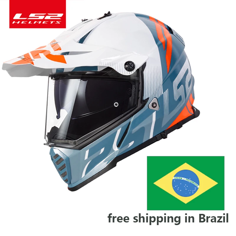 LS2 MX436 Twin Shield Motocross Capacete LS2 PIONEER EVO Motocicleta ...