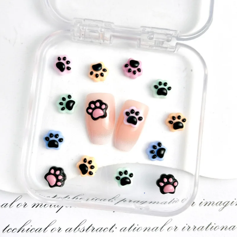 30PCS-Luminous-Cat-Claw-Cute-Colorful-Resin-Figures-Nail-Decoration ...