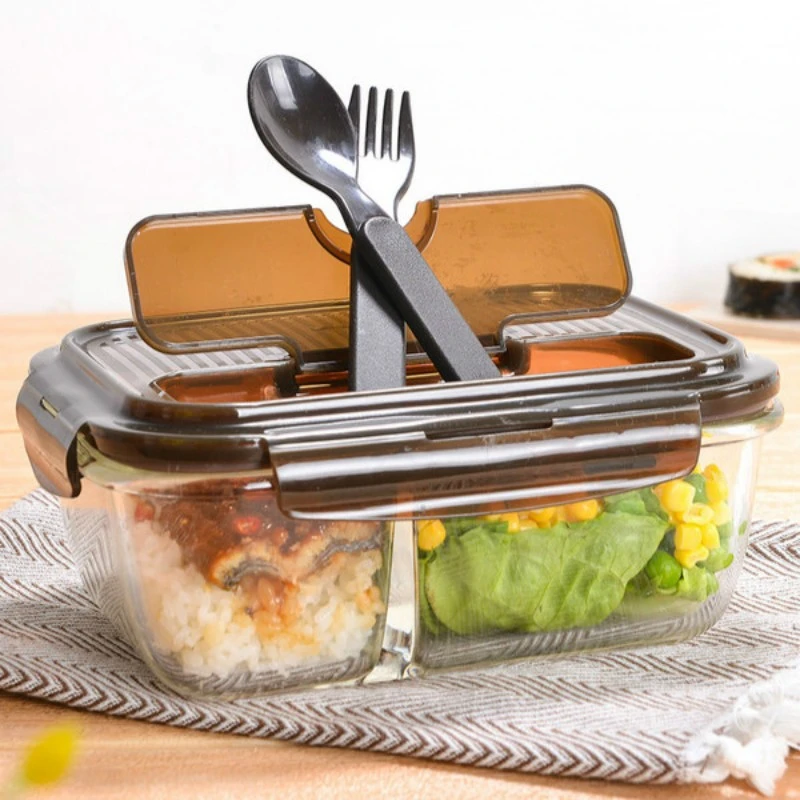 1.02L Microwave Glass Bento Korean Style BPA Free School Student Lunch ...