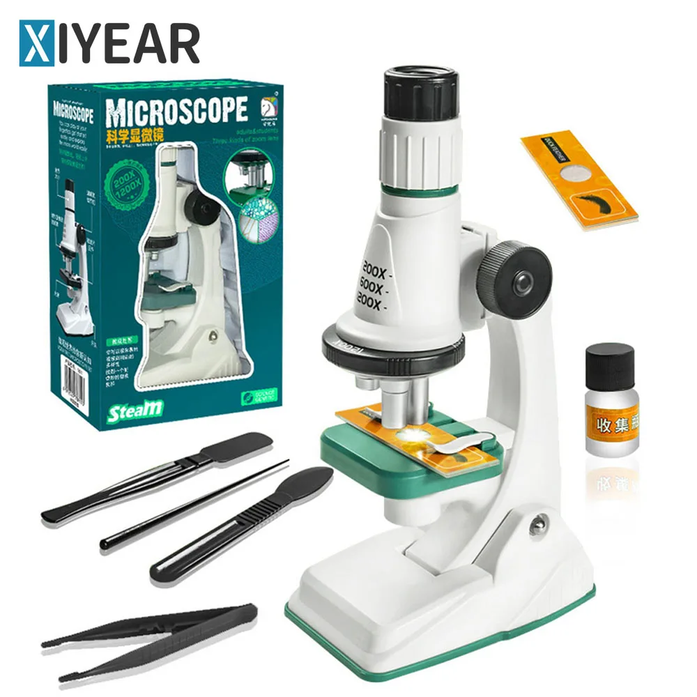Microscope-Portable-1200x-HD-Eyepiece-Kids-Science-Education-Experiment ...