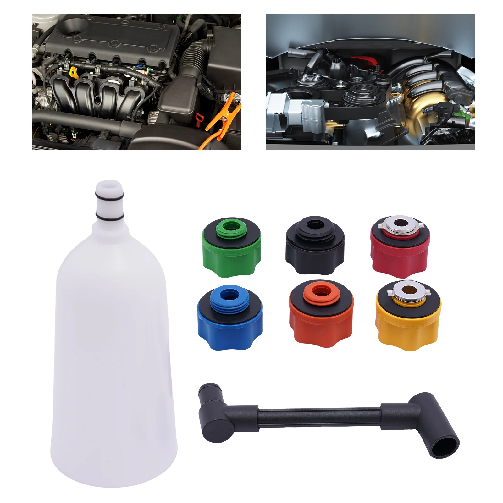 8PCS Oil Funnel Filler Kit Plastic 2L/0.5Gal Automotive Engine Oil ...