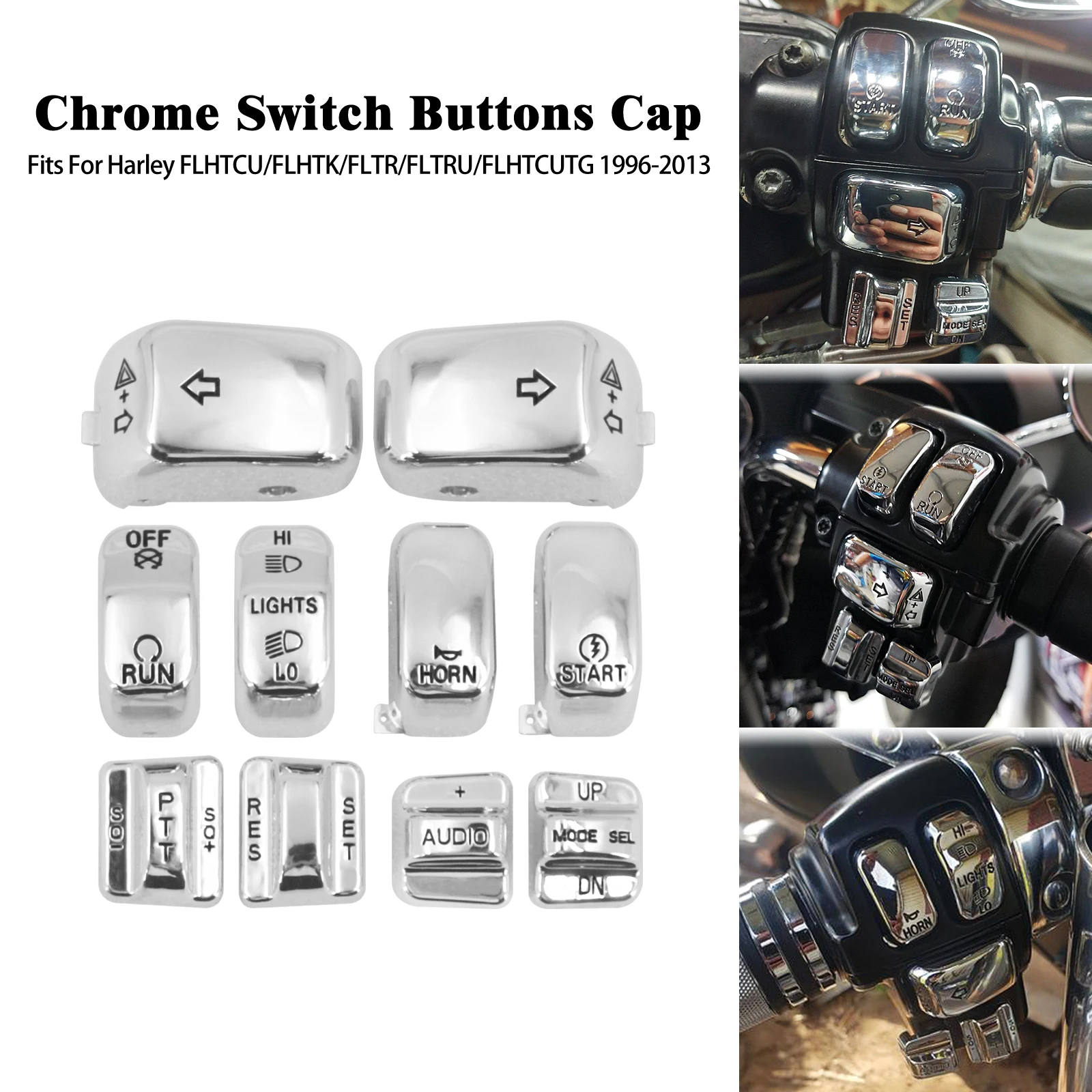Motorcycle-Hand-Control-Buttons-Switch-Housing-Caps-For-Harley-Touring ...