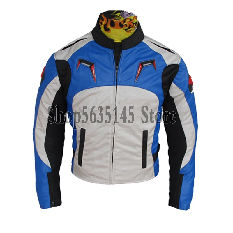 Motorcycle Star Jackets Motorbike Motocross Racing Riding Black Blue ...