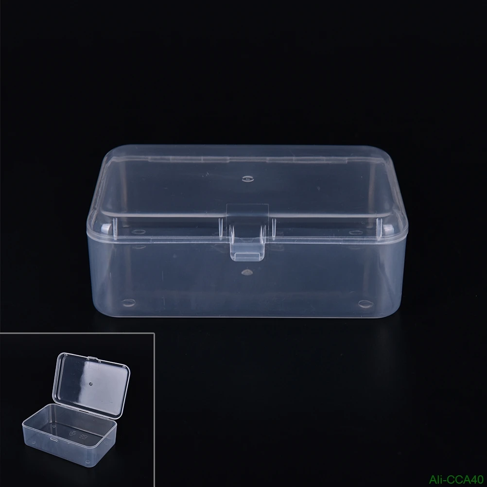 Caja pequeña de plástico transparente con tapa, contenedor de colección ...