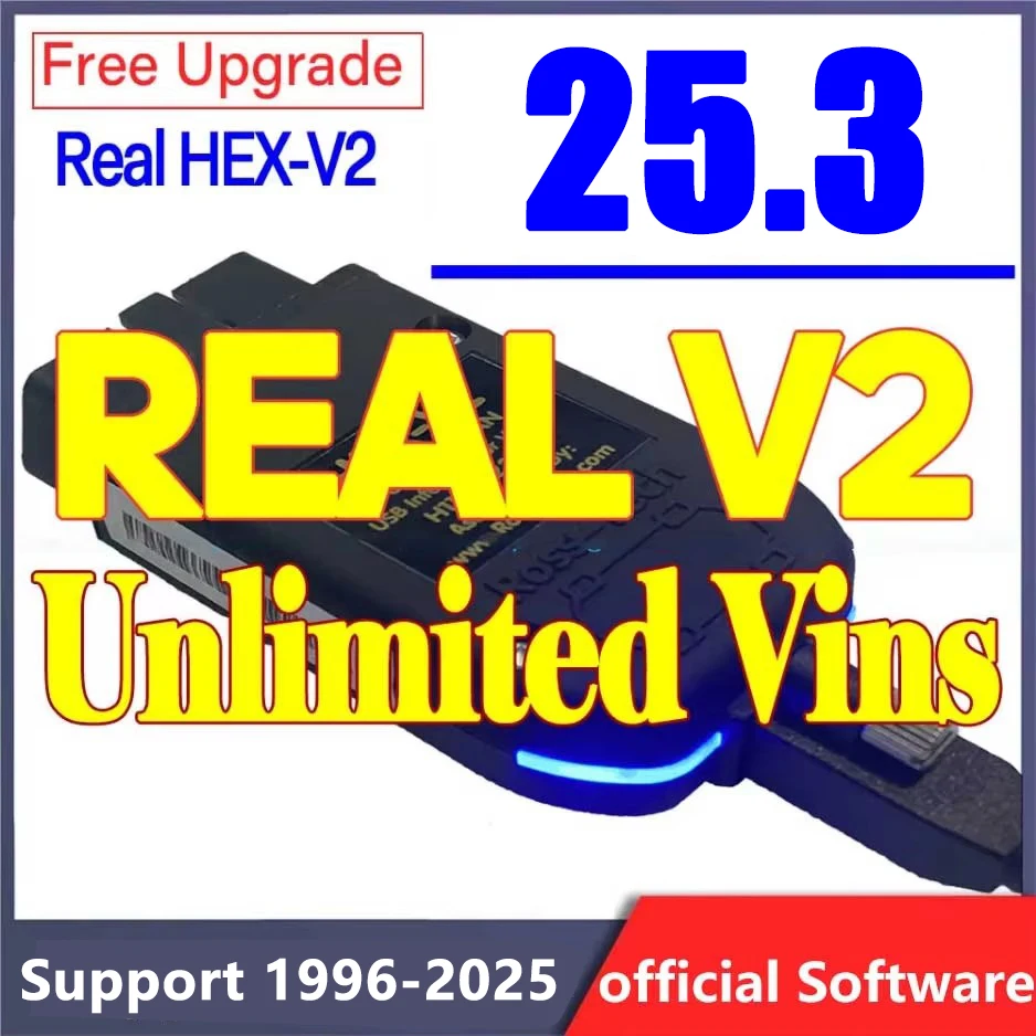 2026 Popular REAL HEX V2 Interface VCDS VAG COM 25.3 For VW AUDI Skoda ...
