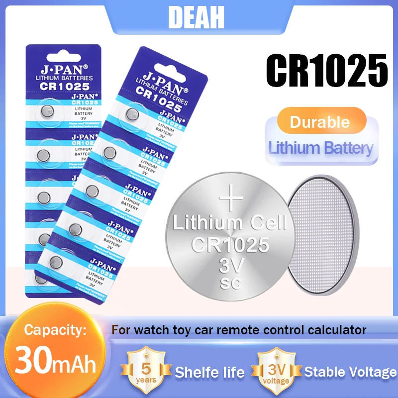 Bater-a-de-litio-CR1025-CR-1025-3V-para-reloj-de-juguete-Control-remoto ...