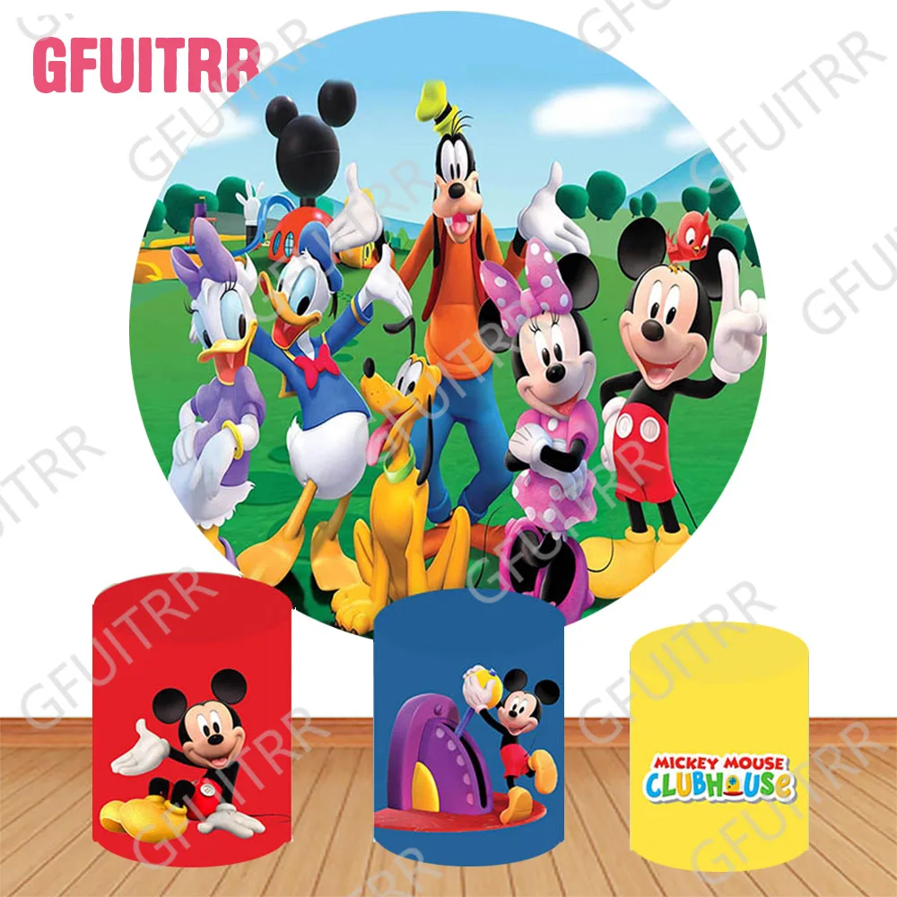 Mickey-Mouse-Clubhouse-Circle-Backdrop-Mickey-Minnie-Mouse-Donald-Duck ...