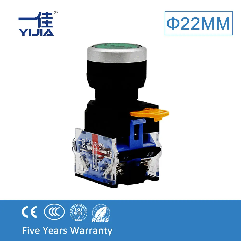 YIJIA Interruptor de botón plano LA38 de 22mm, interruptor momentáneo de encendido y apagado ...