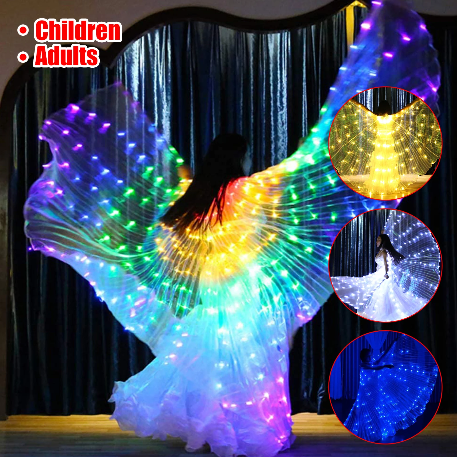 LED-Dance-Fairy-Wings-Colorful-Butterfly-Belly-Dancing-Costume-Easter ...