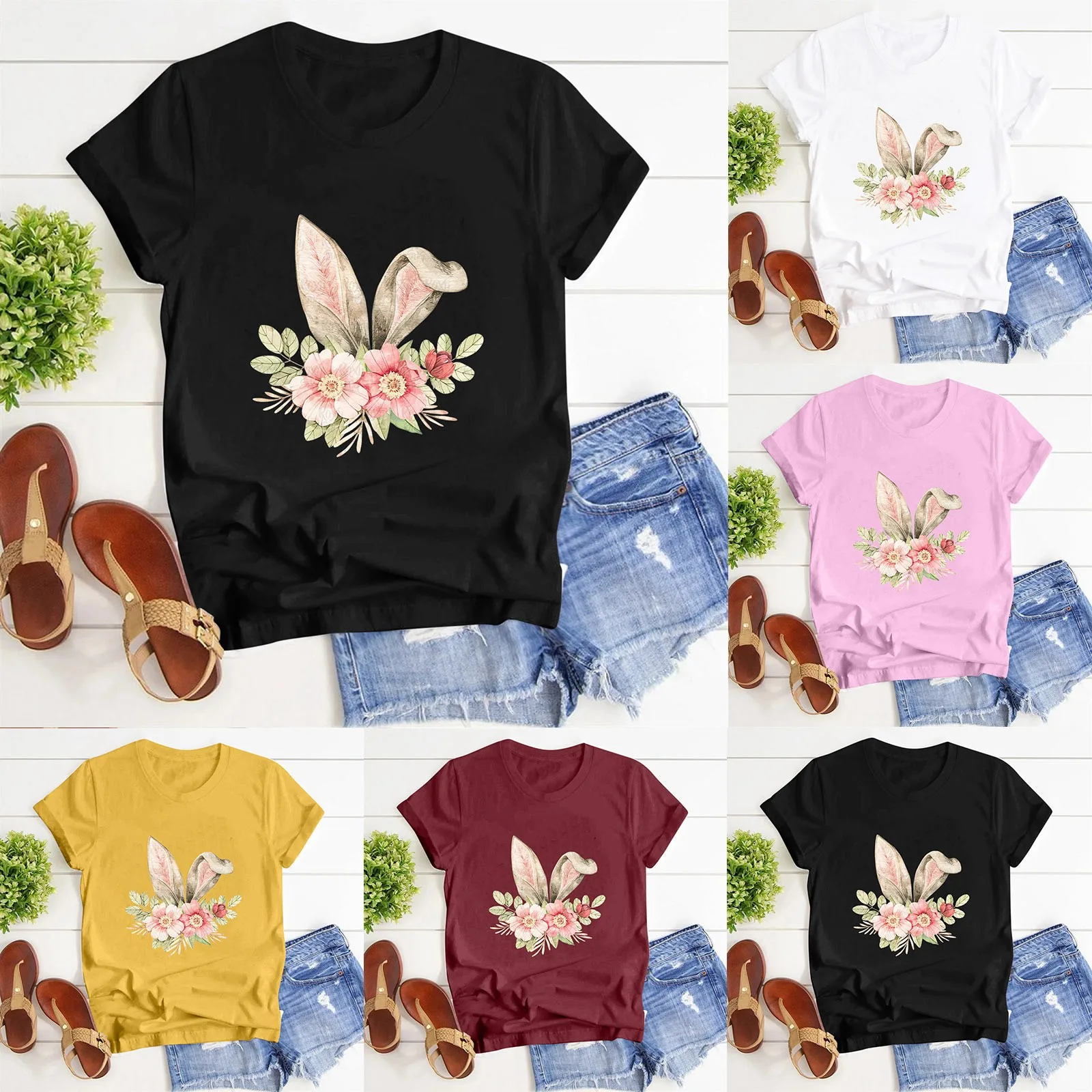 Happy Easter Bunny Shirts for Women Fashion Cute Easter Goblin Print ...