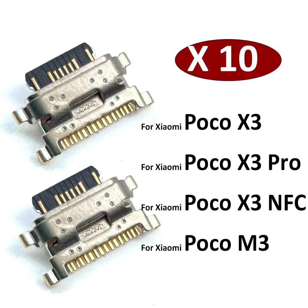 10Pcs-New-For-Xiaomi-Mi-Poco-X3-Pro-NFC-M3-USB-Charging-Port-Connector ...