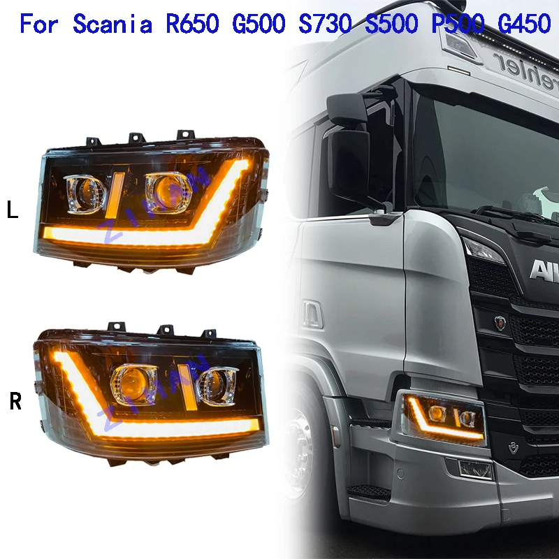 PAIR-FULL-LED-TRUCK-HEAD-LAMP-FOR-2017-SCANIA-R-S-LEFT-RIGHT-HEADLIGHT ...