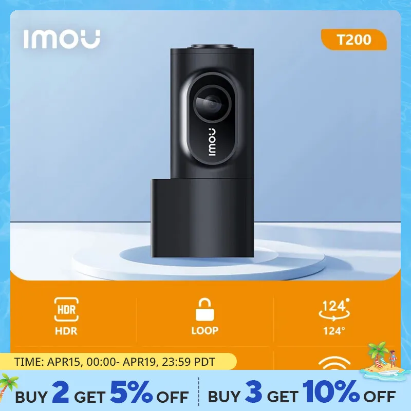 IMOU-Dash-Cam-T200-1080P-Recorder-360-Rotating-Lens-124-FOV-Dashcam-For ...