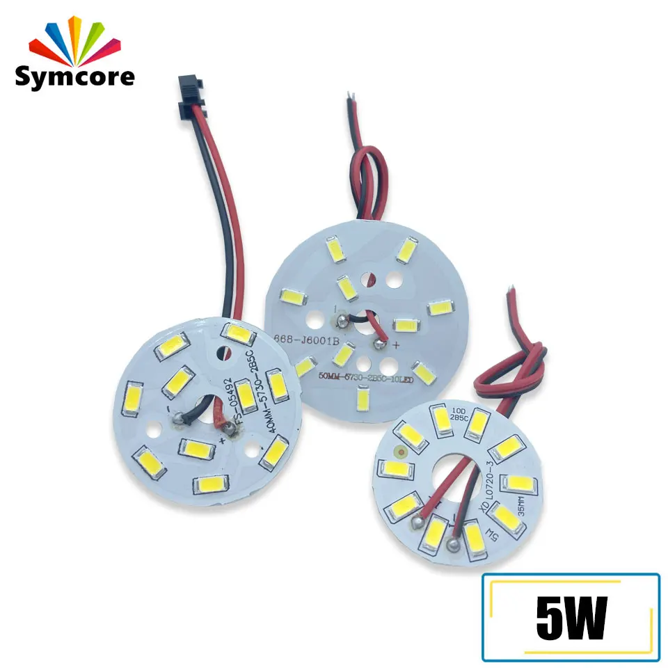 10Pcs LED Chips 5W LED PCB Bulb SMD5730 Lighting Source Solder Plug ...
